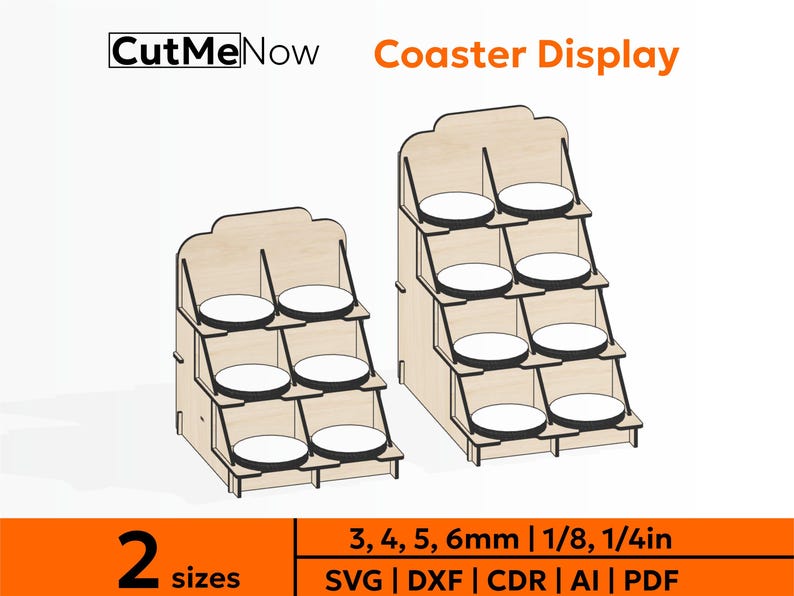 Coaster Display Stand SVG Laser Cut File, Coaster Holder SVG File - Etsy