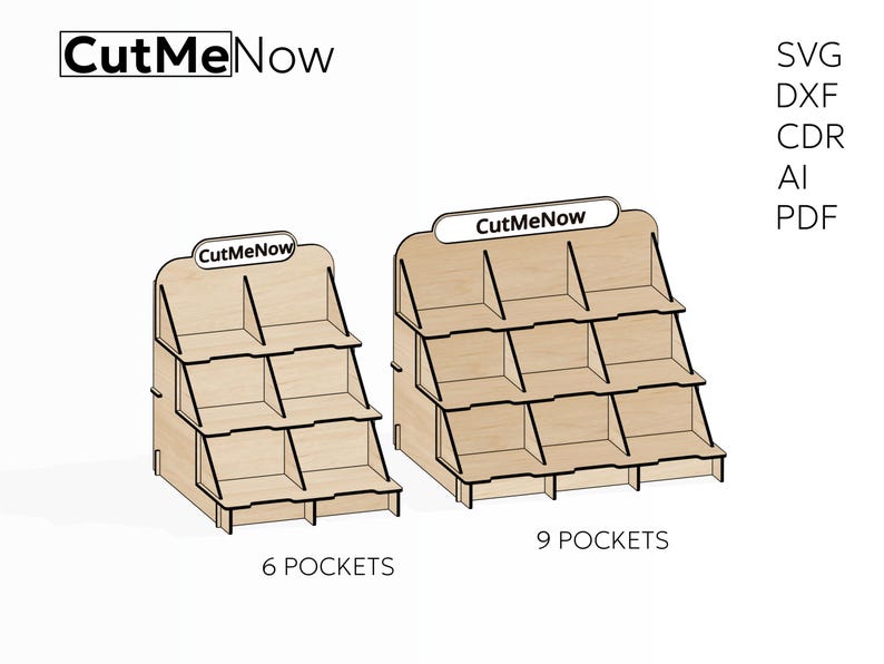 Coaster Display Stand SVG Laser Cut File 6 and 9 Pockets - Etsy