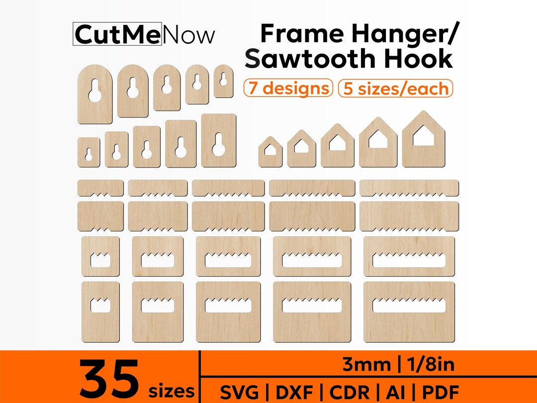 Picture Frame Hanger Hook SVG - Sawtooth Hook SVG - Keyhole Sign Hanger ...