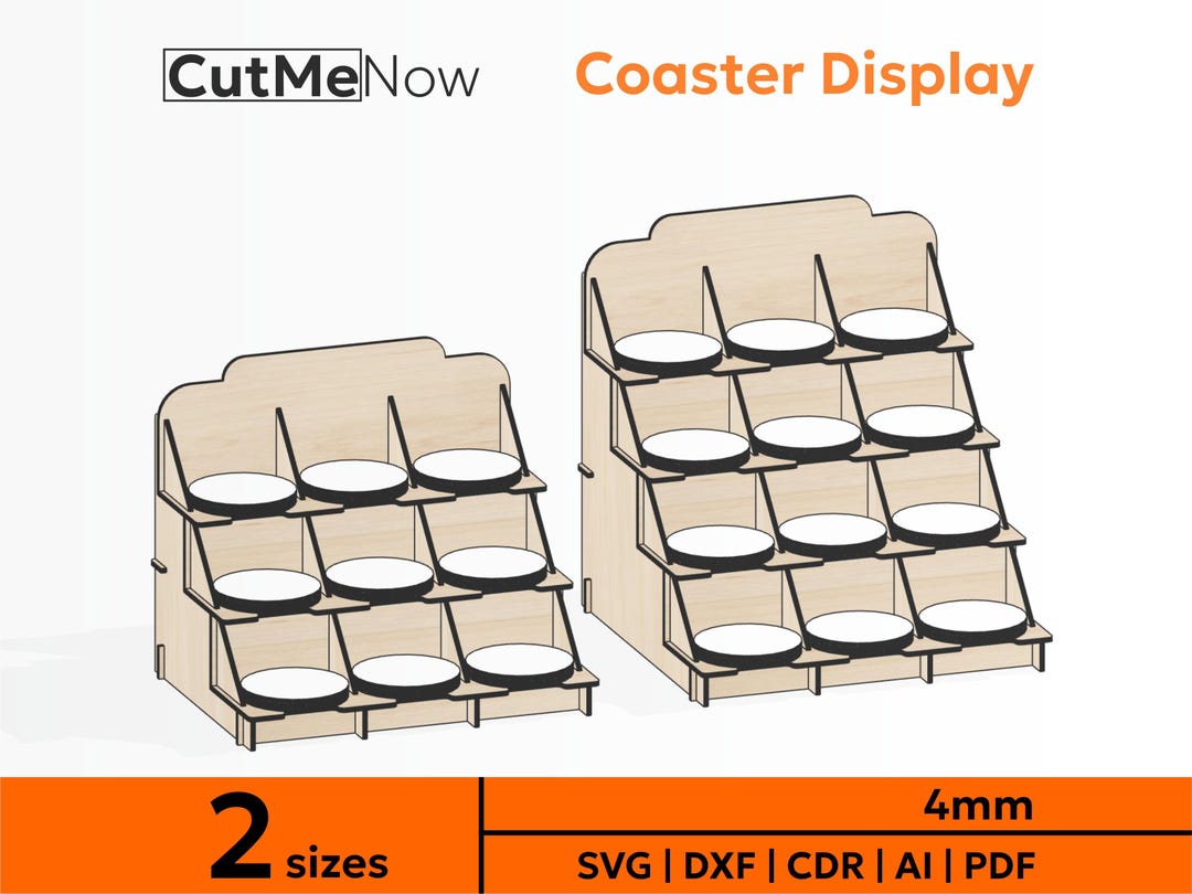 Coaster Display Stand SVG Laser Cut File 4mm - Etsy Australia