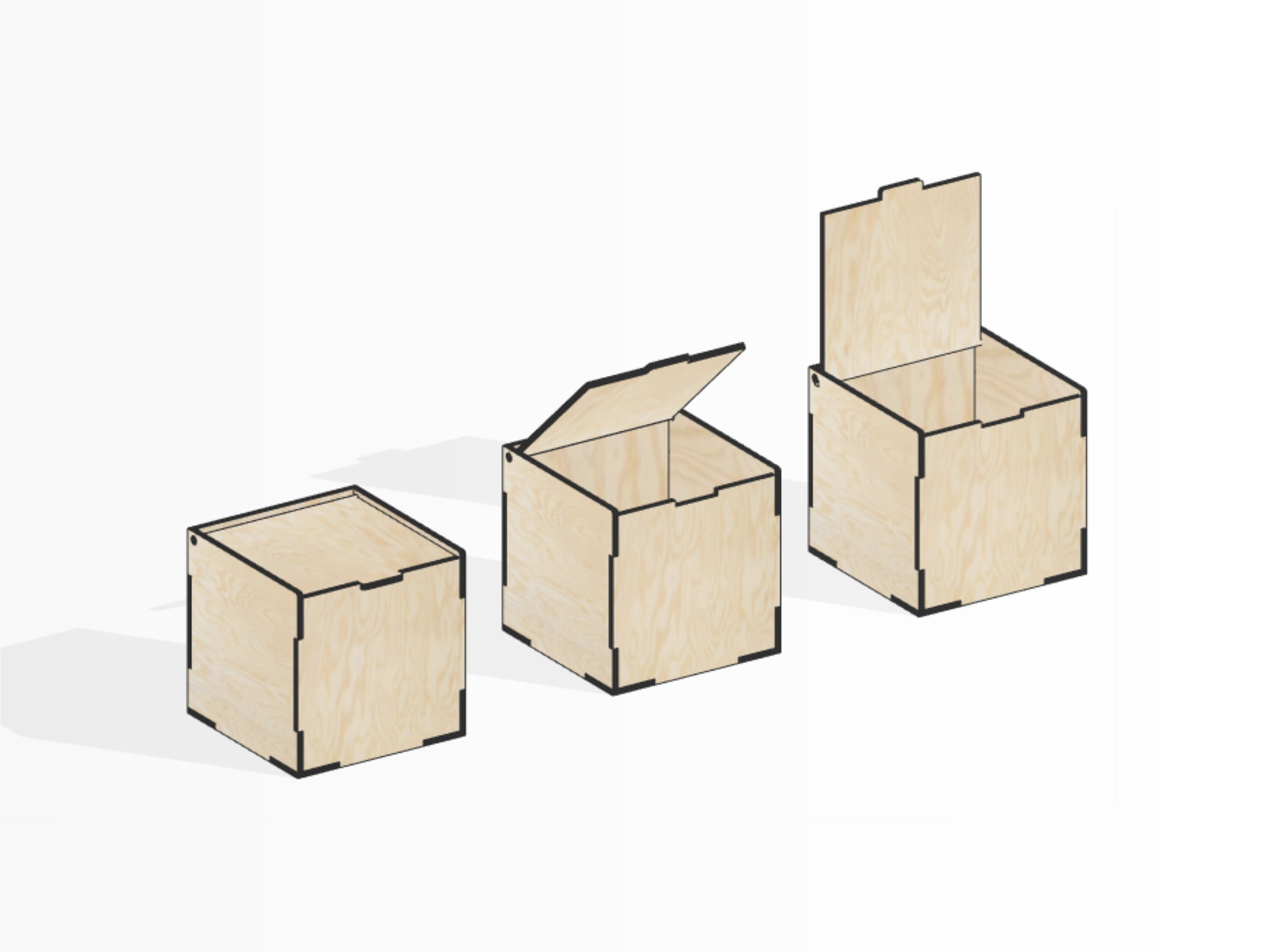 Laser Cut Box With Flip up Lid Storage Box 20 Different Sizes 6 ...