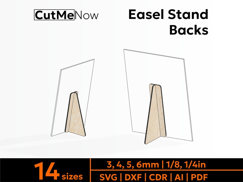 Easel Stand Backs 14 Sizes for Different Frames Laser Cut Files SVG ...