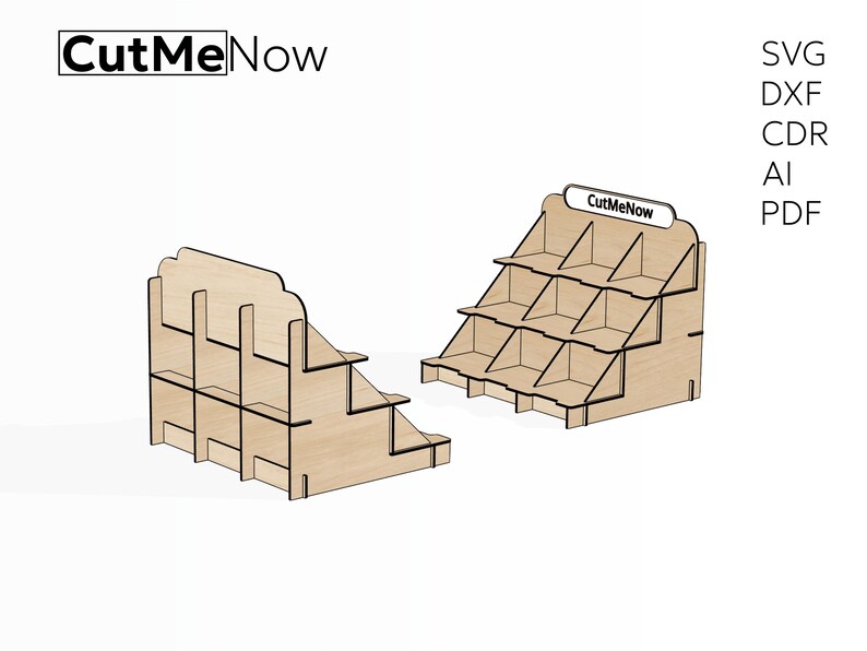 Coaster Display Stand SVG Laser Cut File 6 and 9 Pockets - Etsy