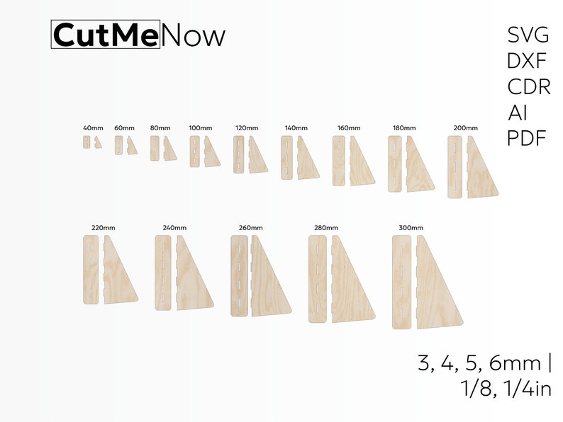 Easel Stand Backs 14 Sizes for Different Frames Laser Cut Files SVG ...