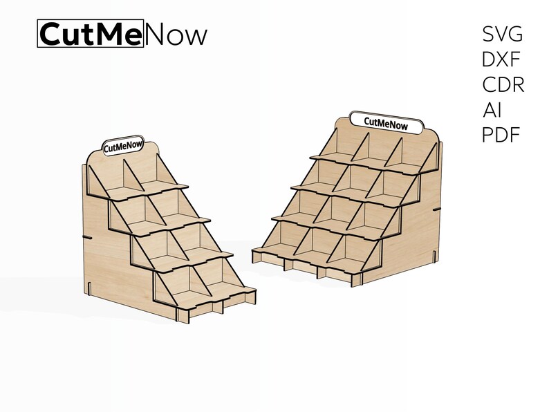 Coaster Display Stand SVG Laser Cut File 8 and 12 Pockets - Etsy