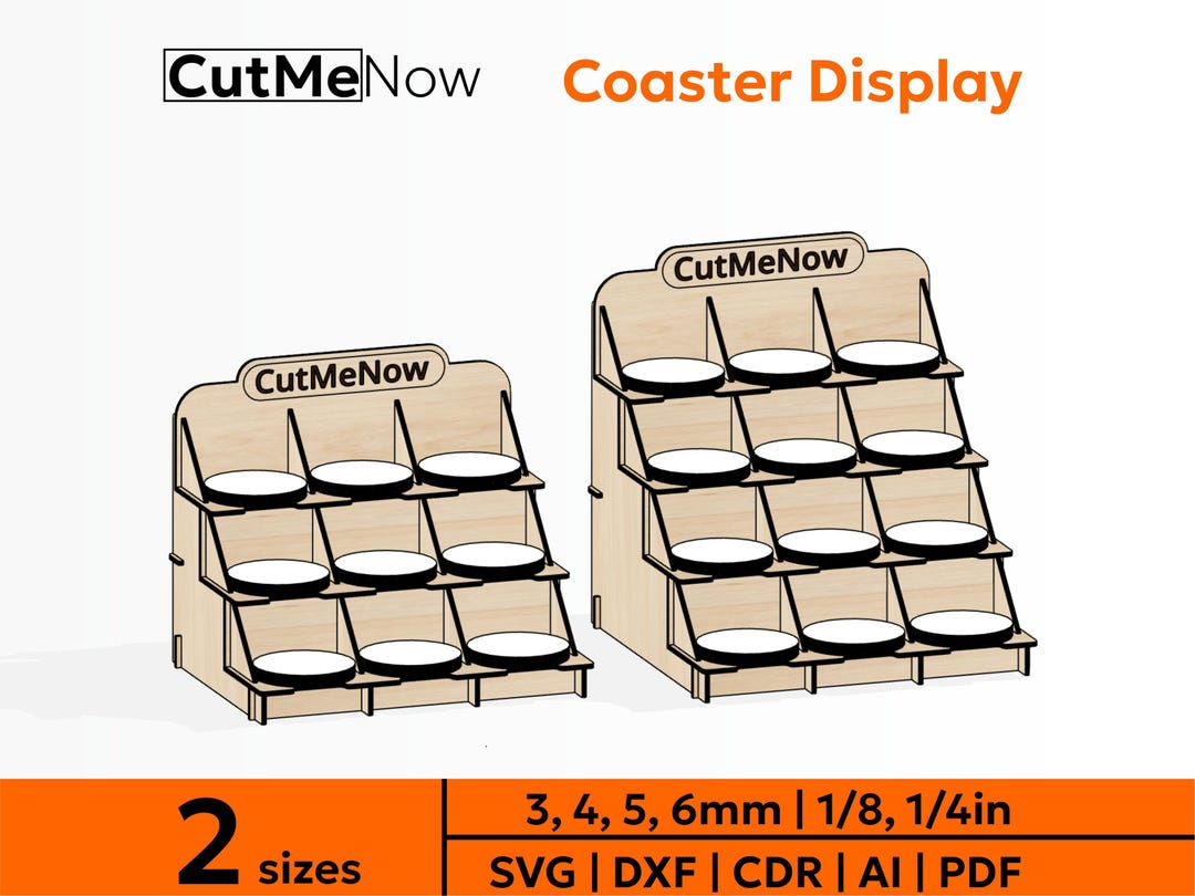 Coaster Display Stand SVG Laser Cut File, Coaster Holder SVG File - Etsy