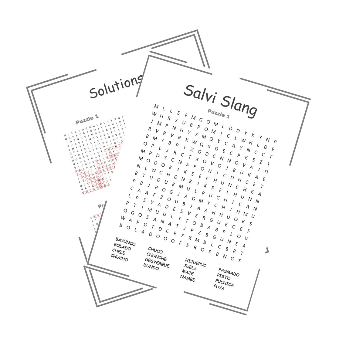 Salvi Slang Word Search Printable Puzzle, El Salvador Slang Word Search ...