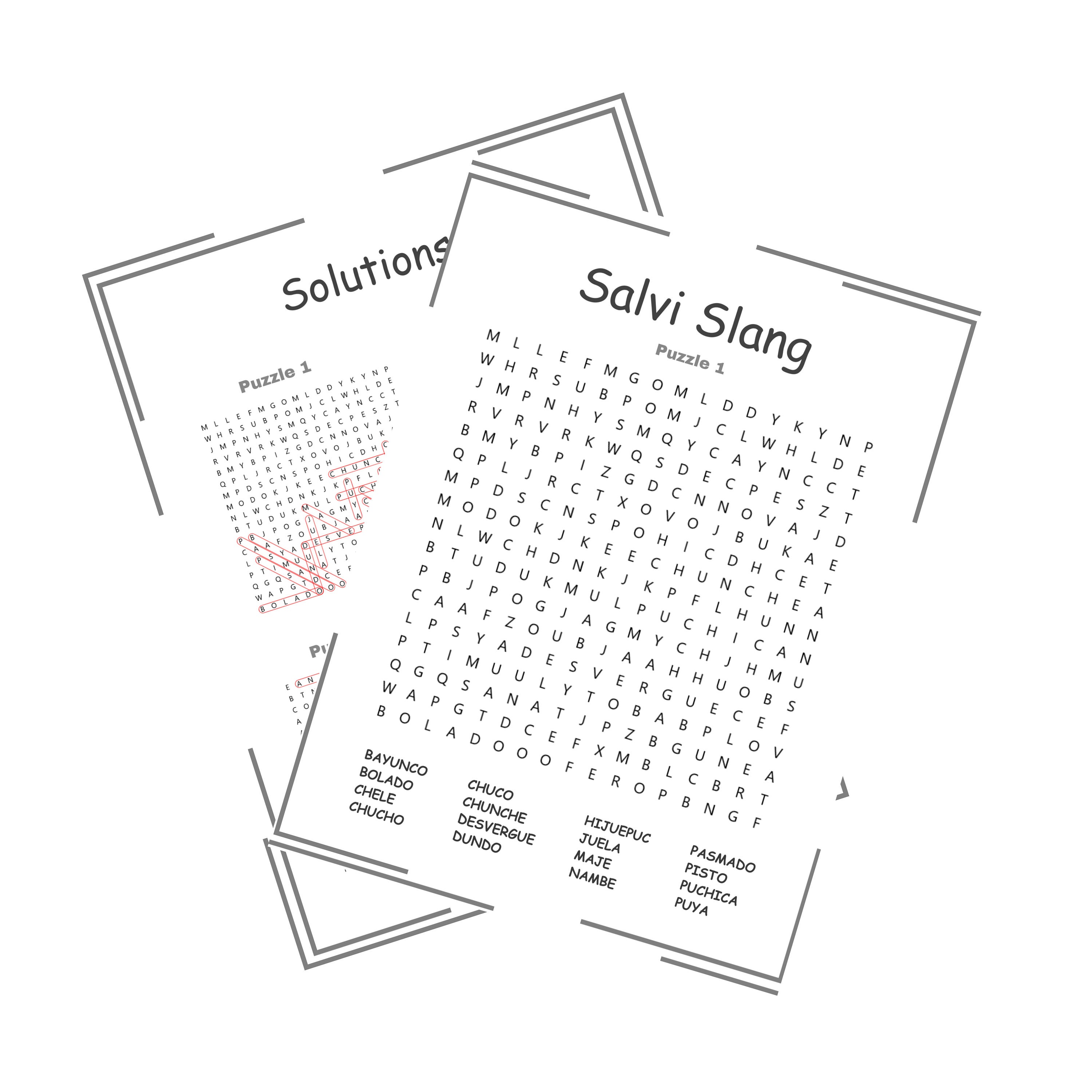 Salvi Slang Word Search Printable Puzzle, El Salvador Slang Word Serach ...