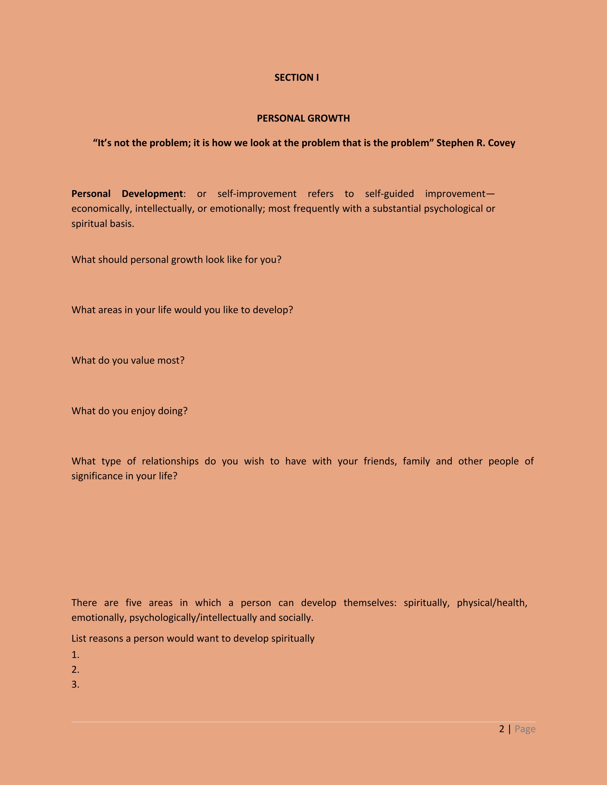 Teen Workbook “healthy Relationships Lasting Legacies” Presented by F.A ...