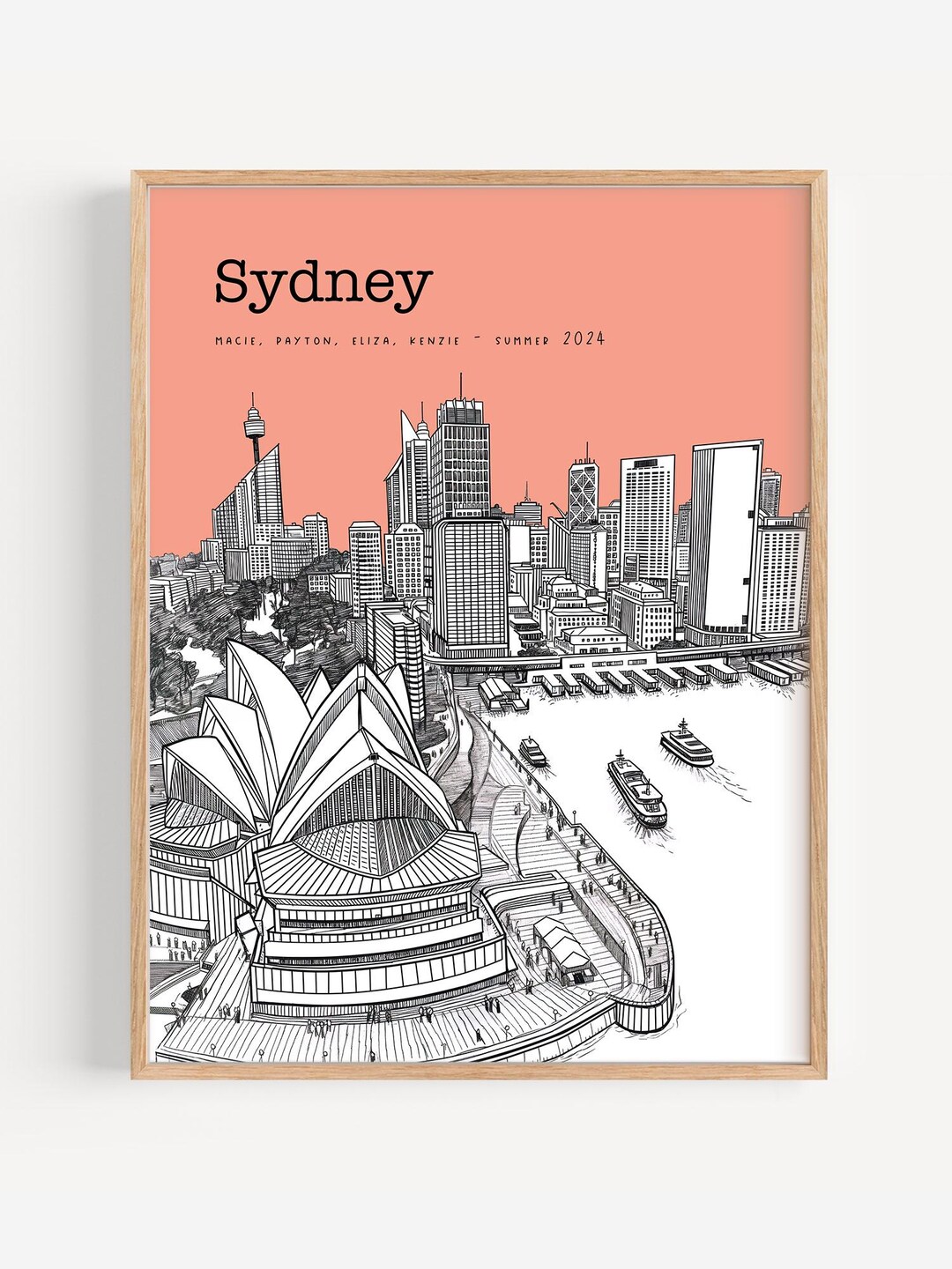 Custom Sydney Art Print: Personalized Opera House Cityscape - Etsy