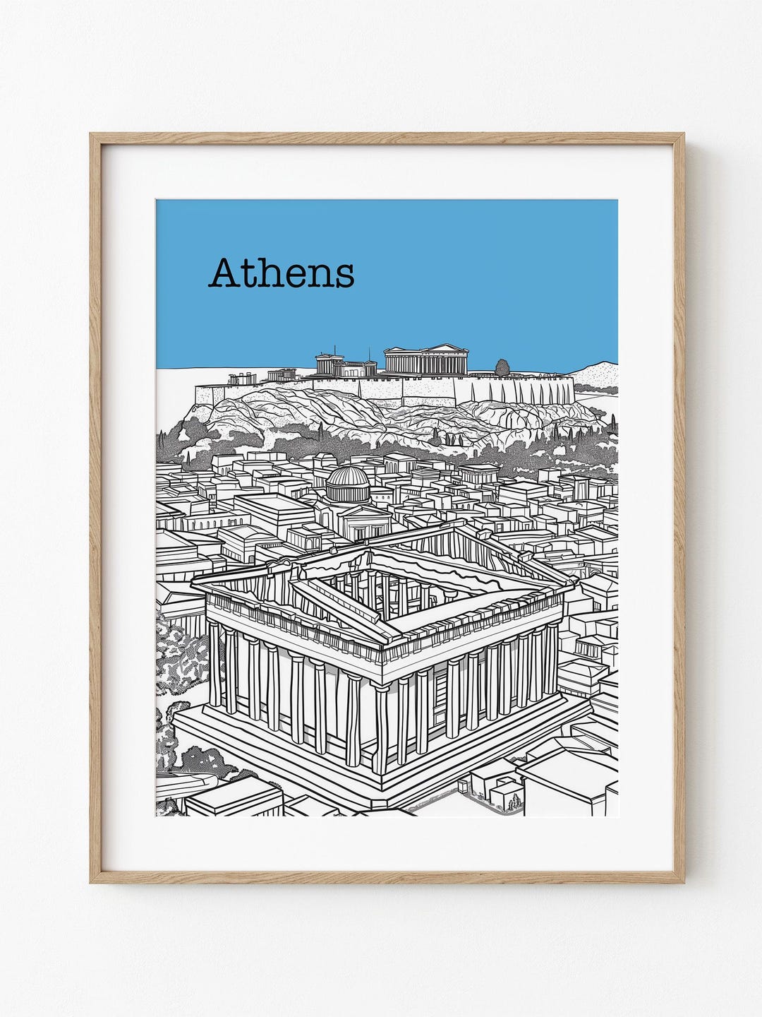 Athens Wall Art - Parthenon Print on Archival Matte Paper With Mat ...