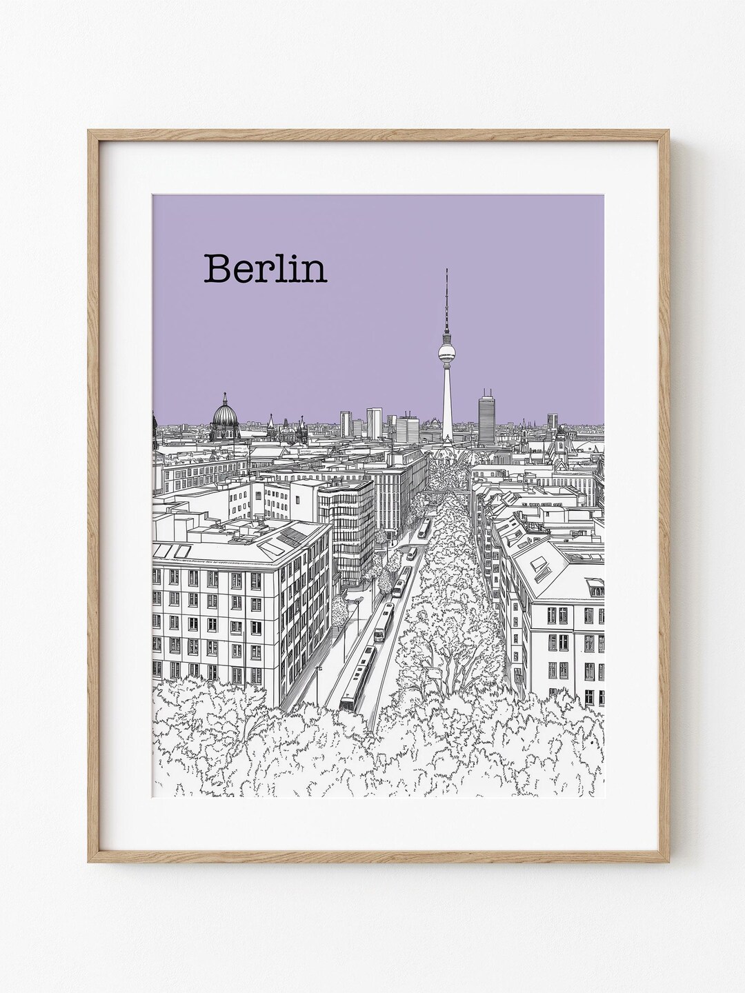 Berlin Wall Art - Cityscape Illustration on Archival Matte Paper With ...