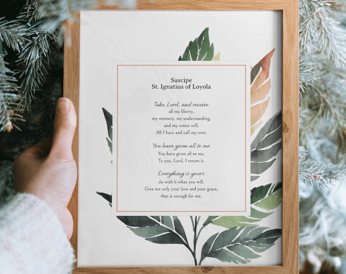 Suscipe Prayer Printable Instant Download - St. Ignatius of Loyola ...