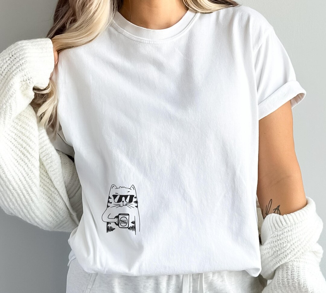 Funny Cat Meme Graphic T-shirt, Gift for Cat Owners, Coffee Lovers, Cat ...