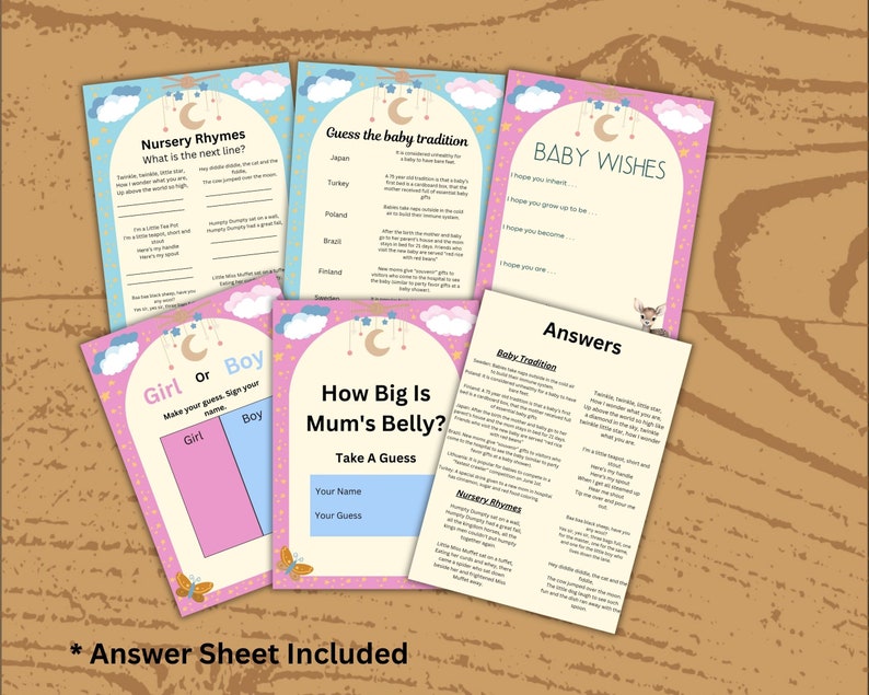 Baby Shower Games, Printable Card Bundle, Gender Neutral Games - Etsy