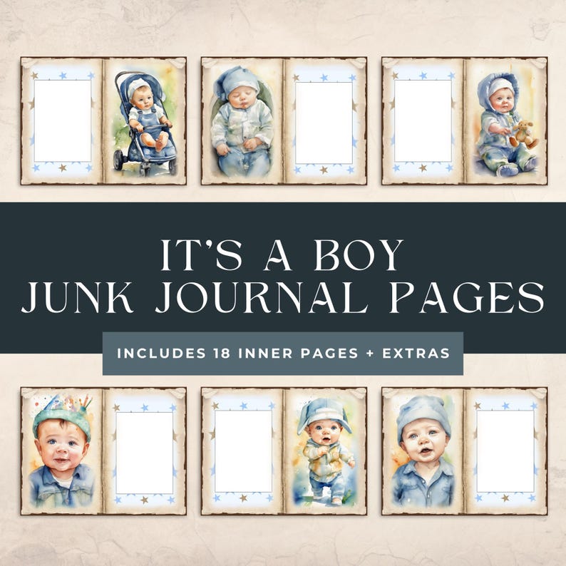 It's a Boy Journal Pages + Extras - Etsy