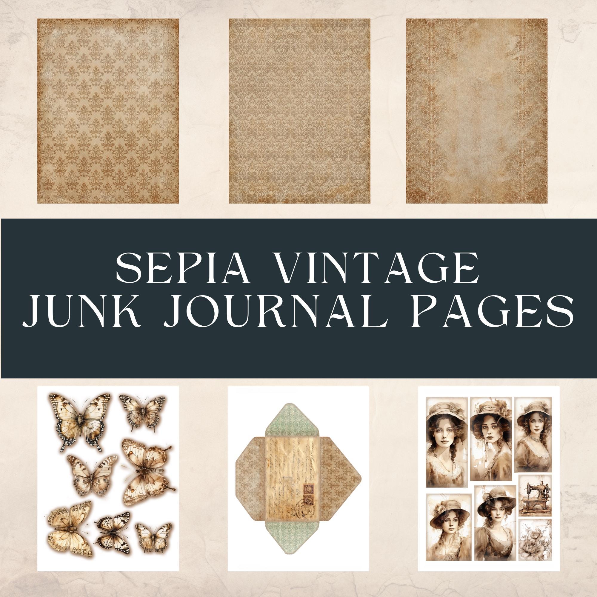 Vintage Sepia Papers - Etsy