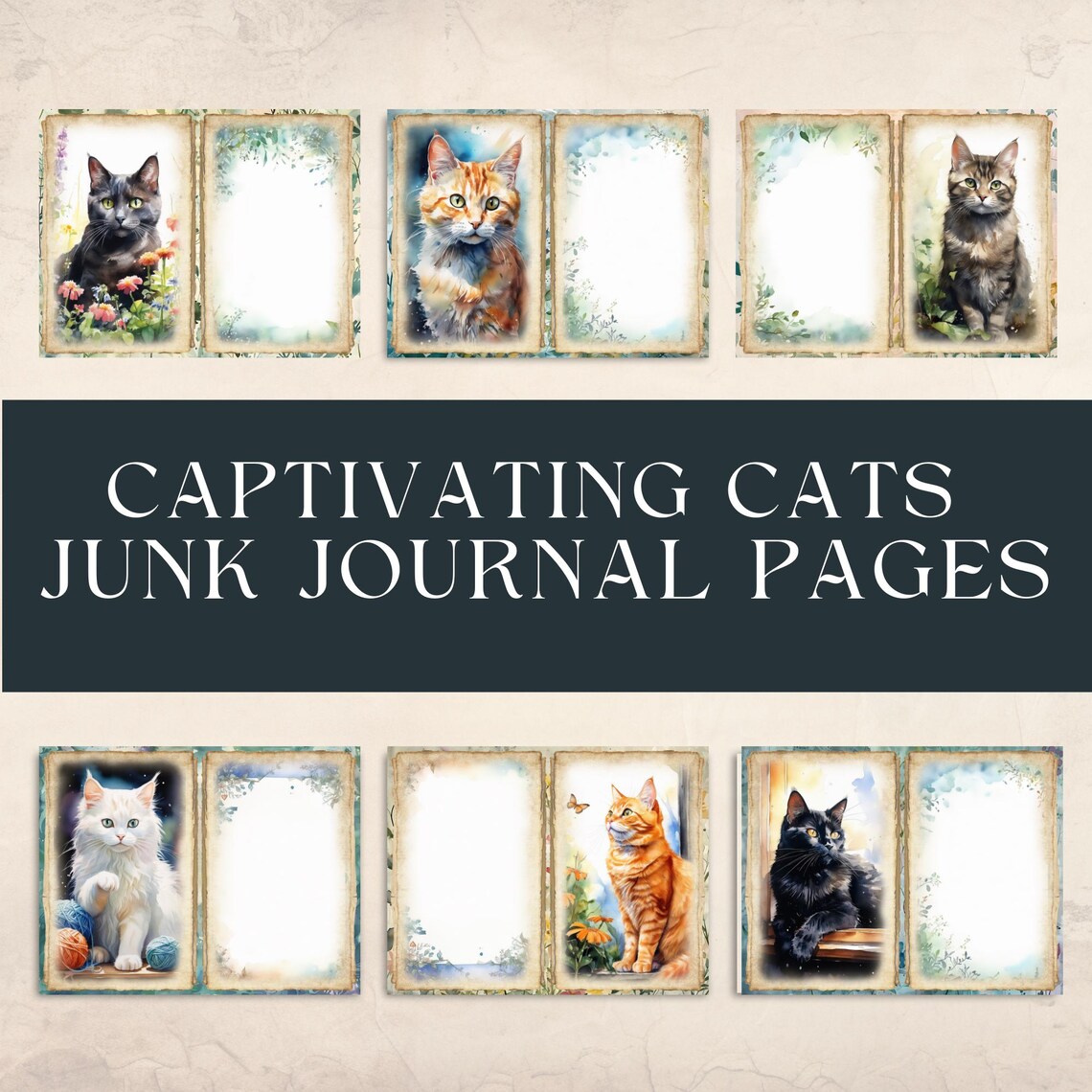 Captivating Cats Journal Pages - Etsy