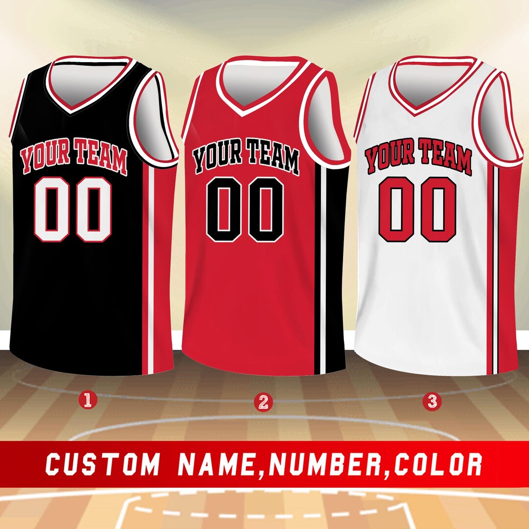 Custom Team Name and Number Basketball Jersey, Personalized Basketball ...