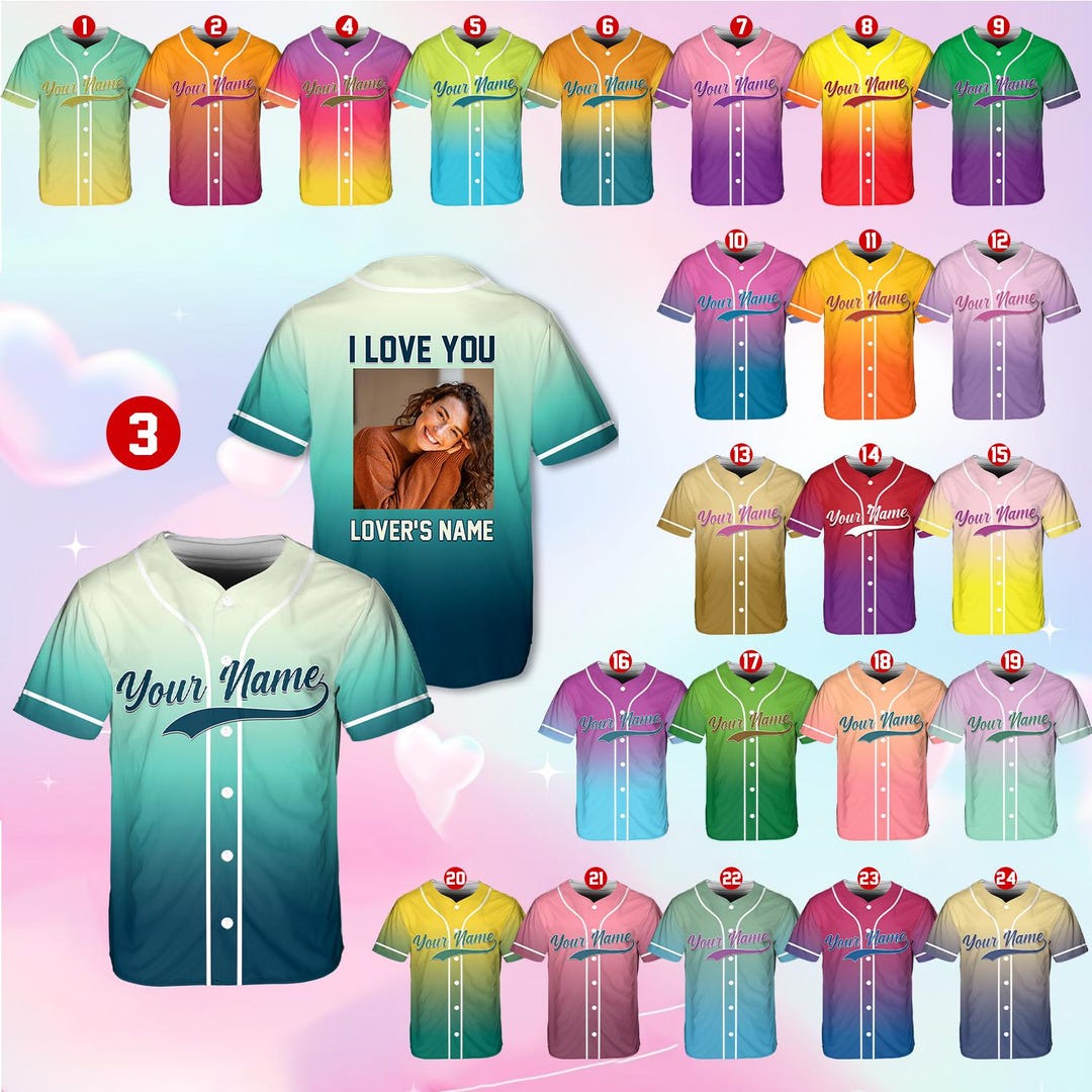 Personalized Picture Valentine Baseball Jersey, Custom Baseball Jersey ...