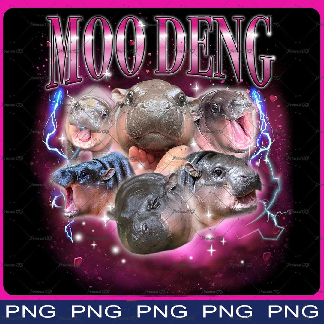 Moo Deng Png, Moo Deng Meme Png drôle, hippopotame Moo Deng, mèmes Moo ...