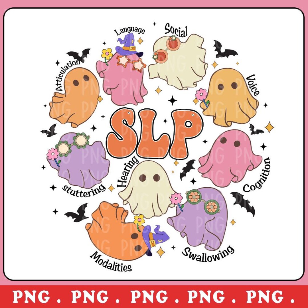 Speech Therapy Shirt Png, SLP Ghost Png, Speech Therapy Halloween Svg ...