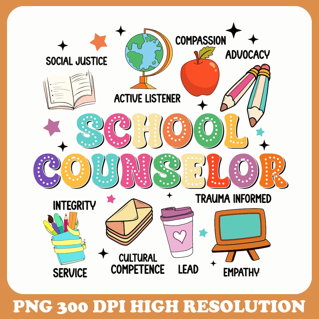 School Counselor Png, Teacher PNG School Shirt Png, Back to School Png ...