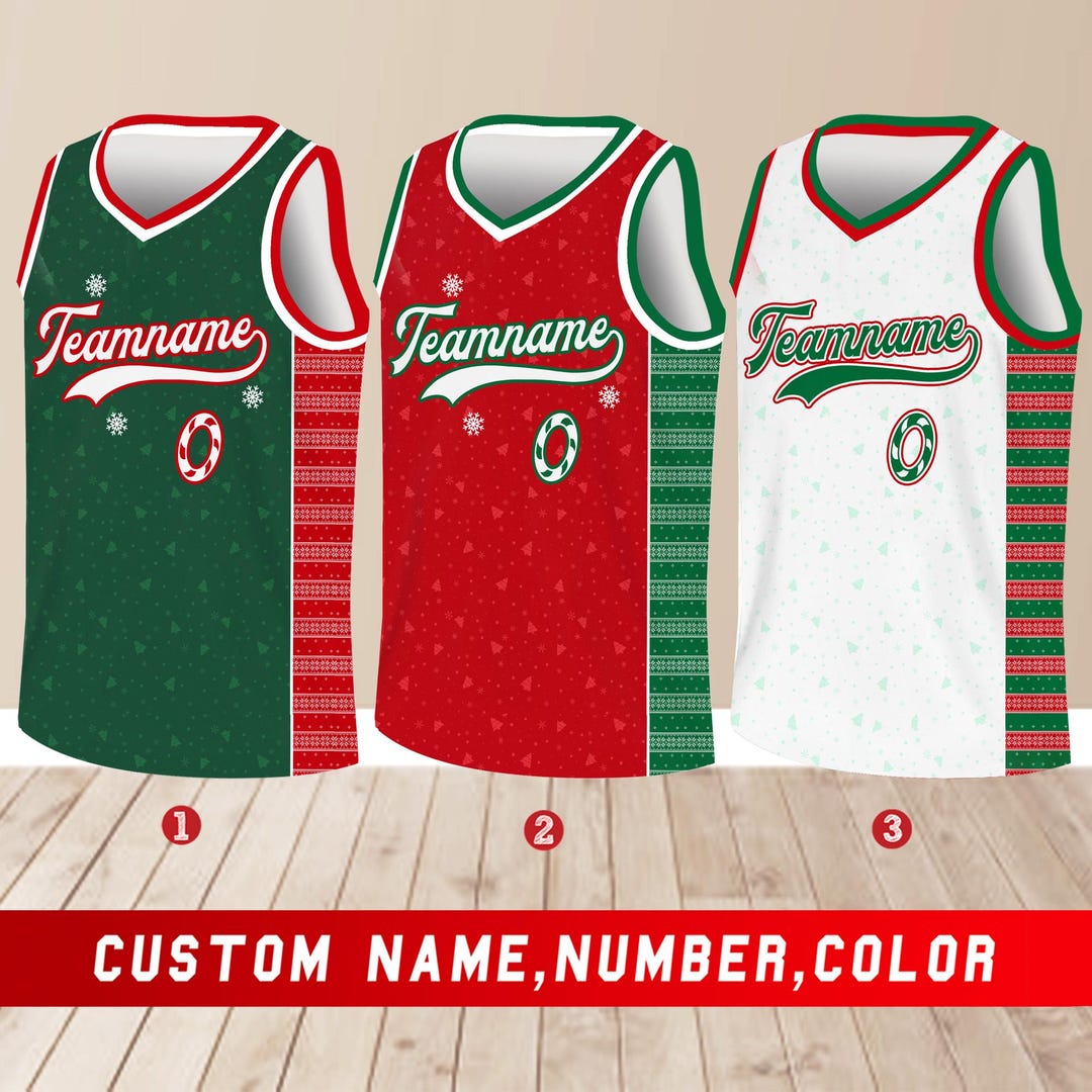 Personalized Christmas Basketball Jersey, Custom Name and Number ...