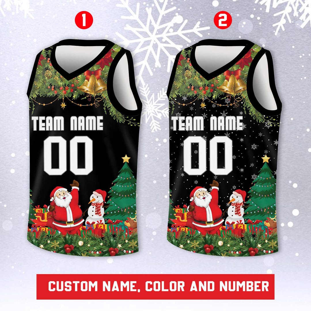 Personalized Christmas Basketball Jersey, Custom Name and Number ...