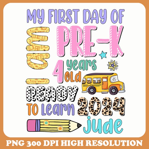 First Day of Pre K - Etsy