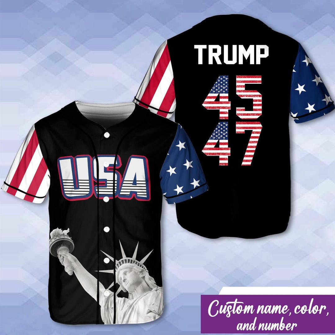 MAGA Baseball Jersey, Trump 45 47 Baseball Jersey, Make America Great ...