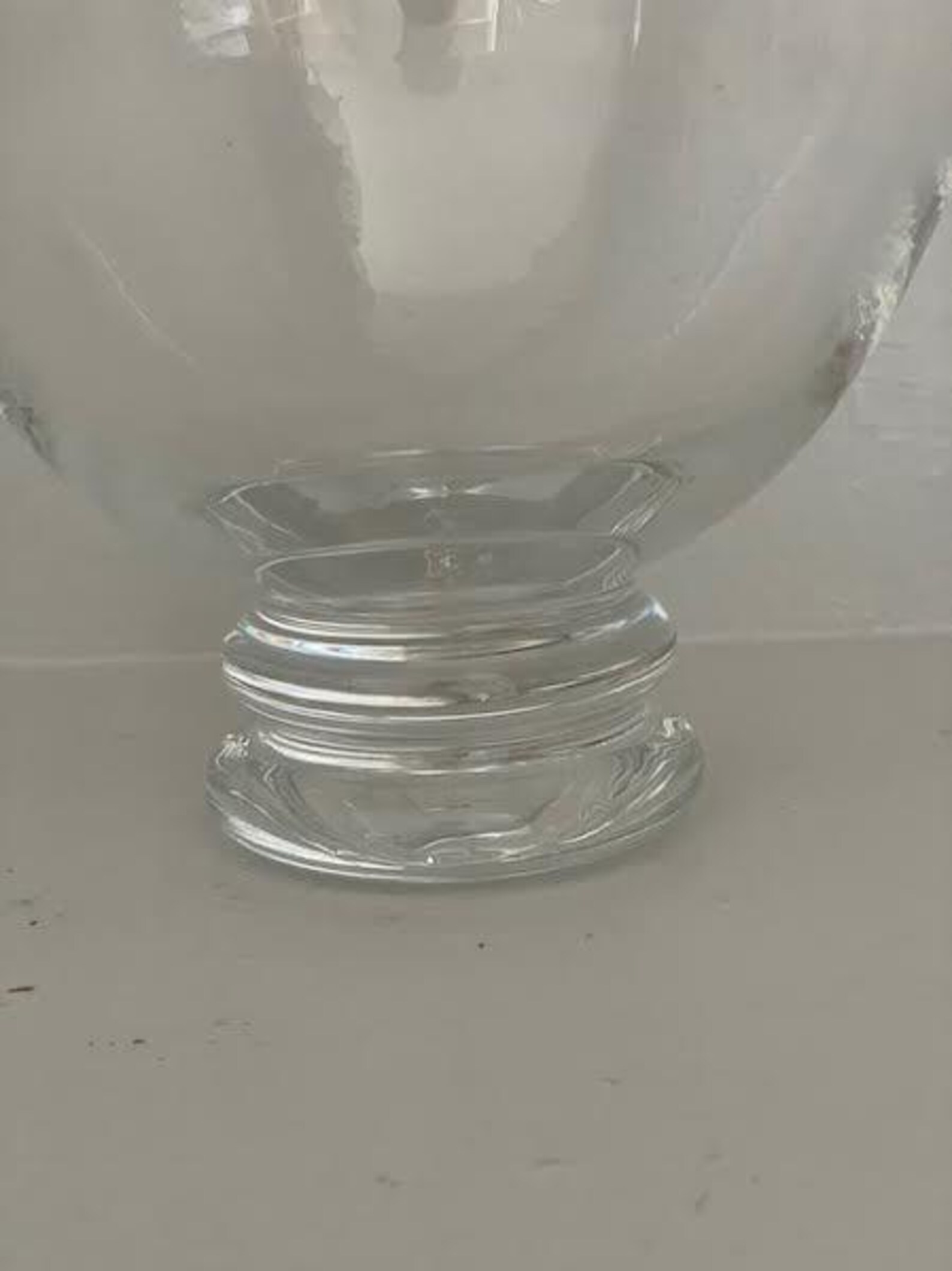 Simon Pearce Clear Crystal Pedestal Compote Vintage Large Art Glass ...