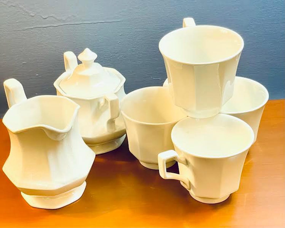 Johnson Brothers Heritage Ironstone Tea Set: Cups, Sugar Bowl & Creamer ...