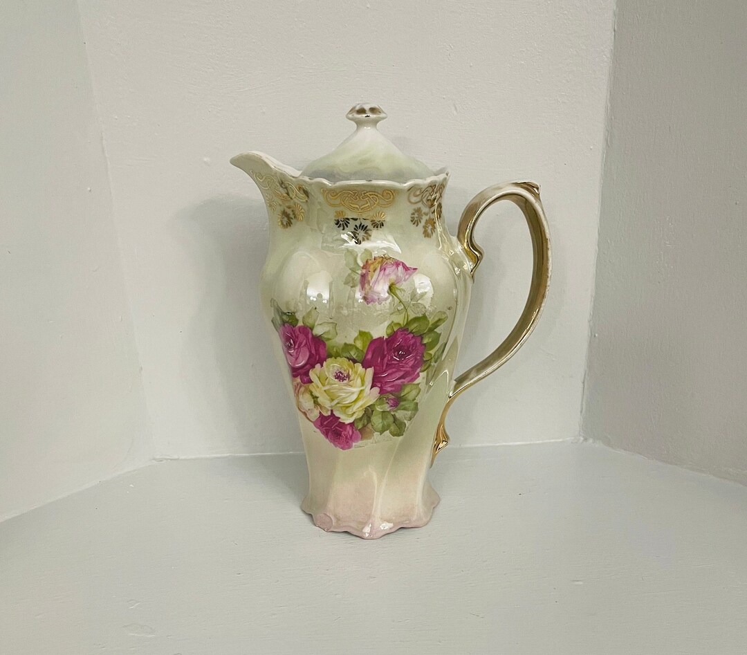Vintage r.s. Prussia Porcelain Teapot Design Chocolate With Roses ...