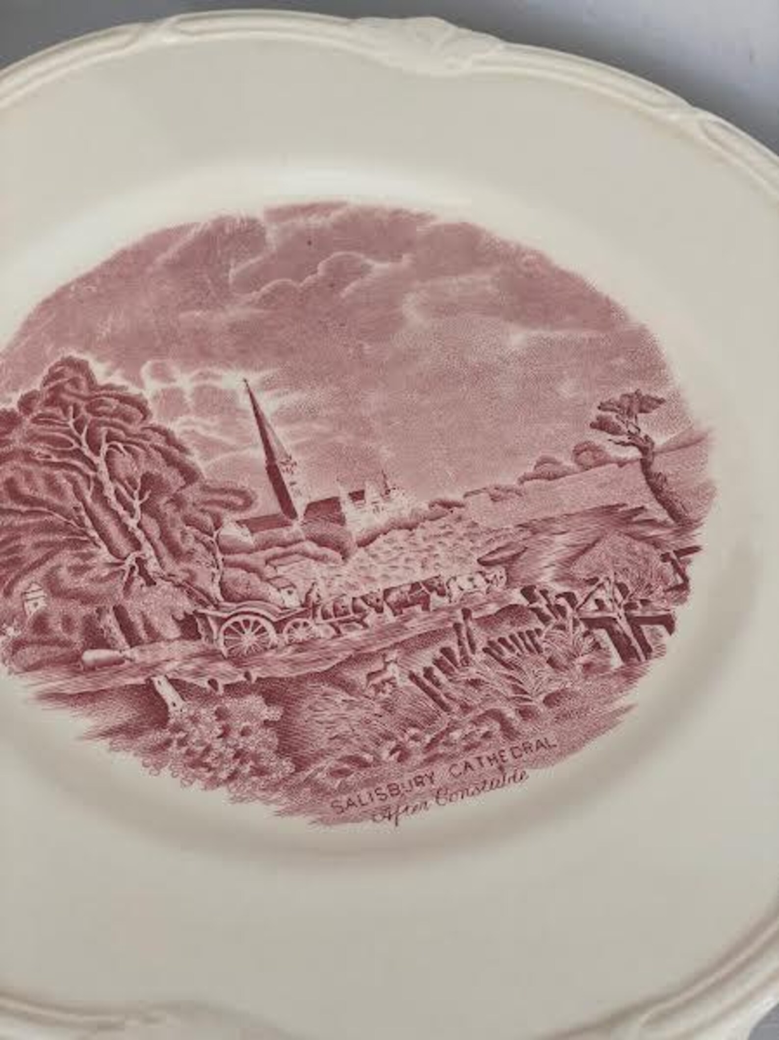 Grindley Pink Transferware Dinnerware Set: Scenes After Constable ...