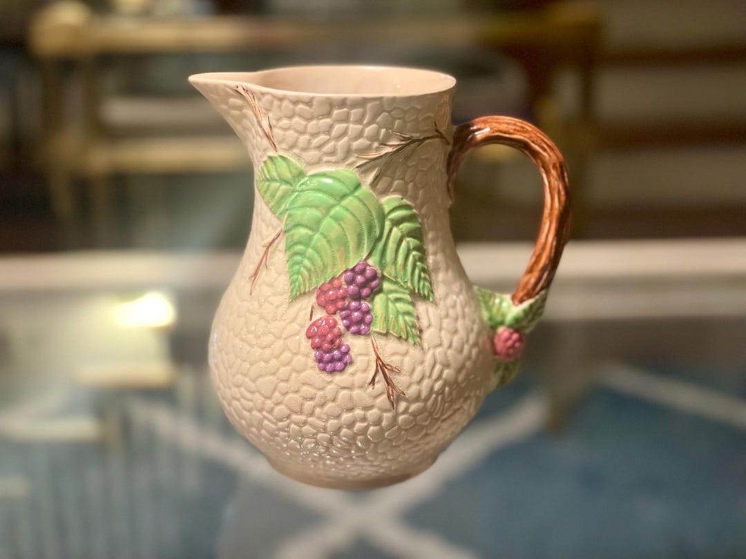 Vintage Wade Majolica Creamer Bramble Pattern With Berries and Leaves ...