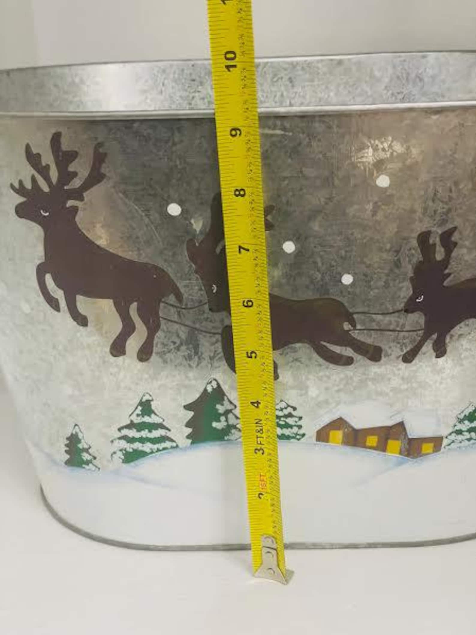 Hand-painted Reindeer Sleigh Tub: Galvanized Metal Christmas Decor - Etsy