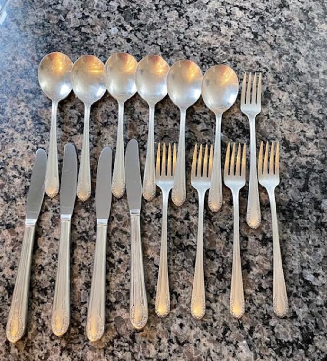 Vintage Silver Plated Silverware Table Setting for 4, WM Rogers Silver ...