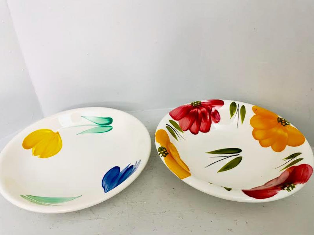 Beautiful Vintage Italian La Primula Hand Painted Floral Glazed Ceramic ...