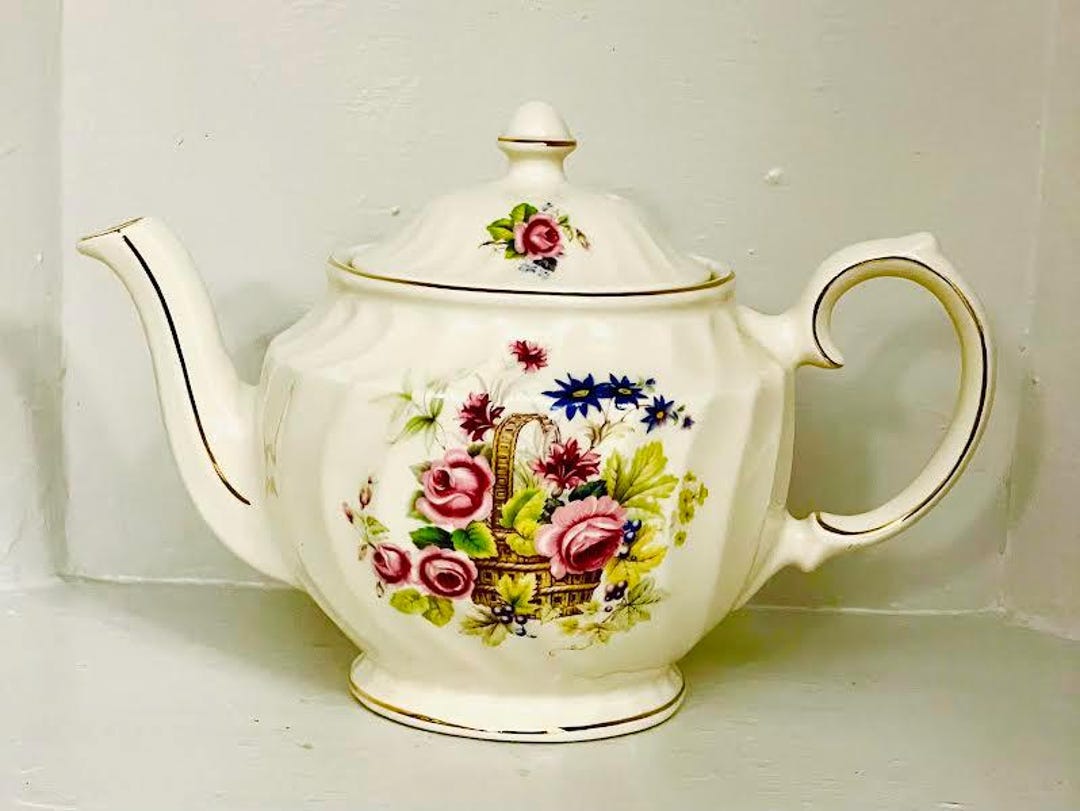 Windsor English Teapot, Vintage Tea Ware With Floral Roses Bouquet and ...