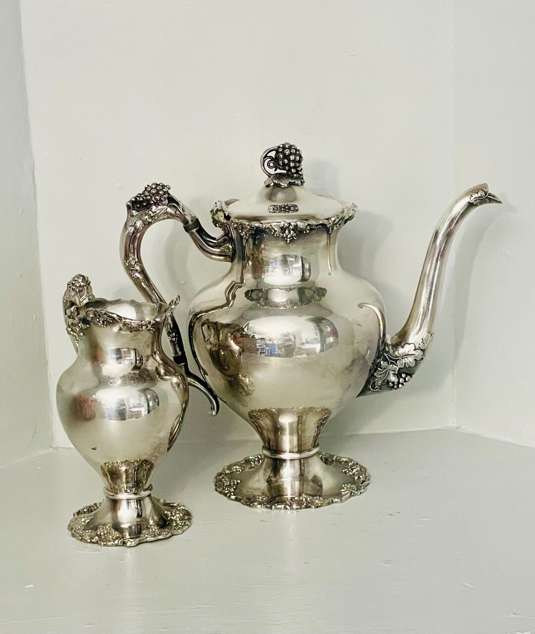 Silver Plate EGW Tea Set Vintage Tea Pot and Creamer Jug Coffee and Tea ...