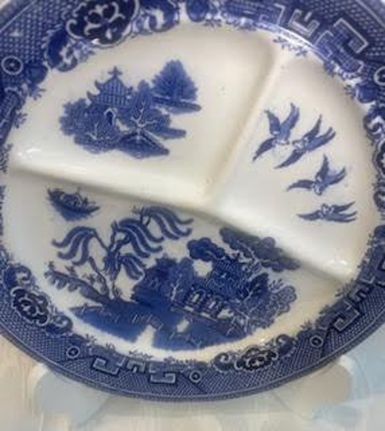 A Vintage Divided Blue WILLOW 1890s Petrus Regout Maastricht, Blue and ...
