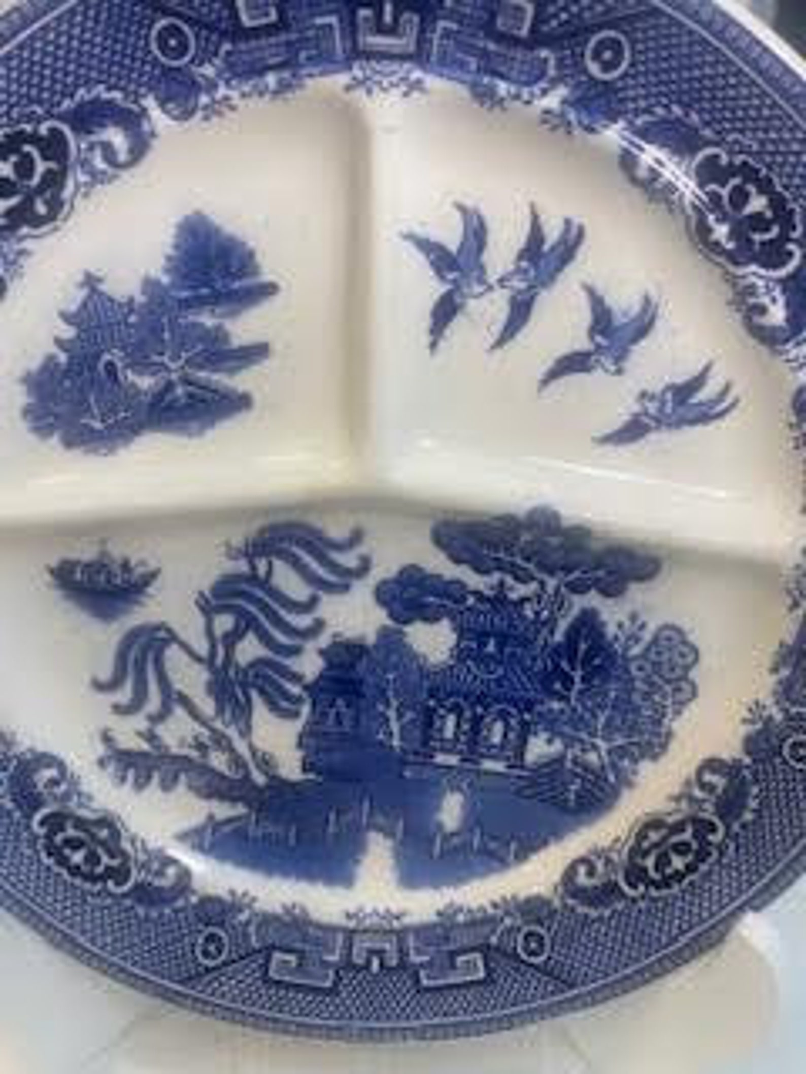 A Vintage Divided Blue WILLOW 1890s Petrus Regout Maastricht, Blue and ...