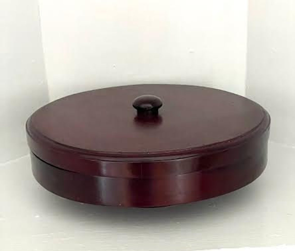 Vintage Mahogany Rotating Wooden Carousel Box: Home Organization - Etsy