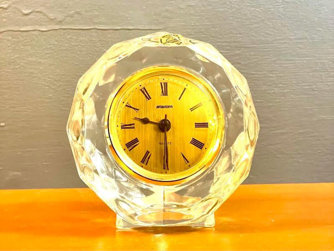 Vintage French Crystal Staiger Desk/table Clock With Quartz Movement ...