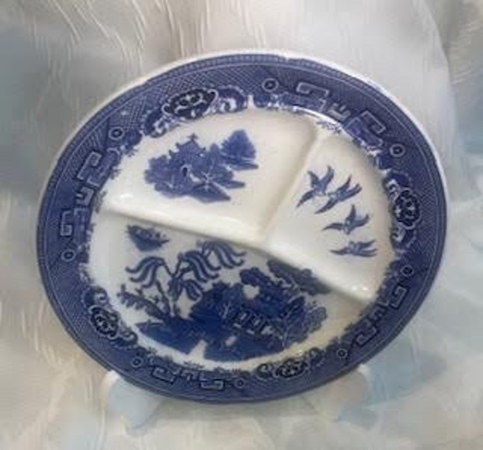 A Vintage Divided Blue WILLOW 1890s Petrus Regout Maastricht, Blue and ...