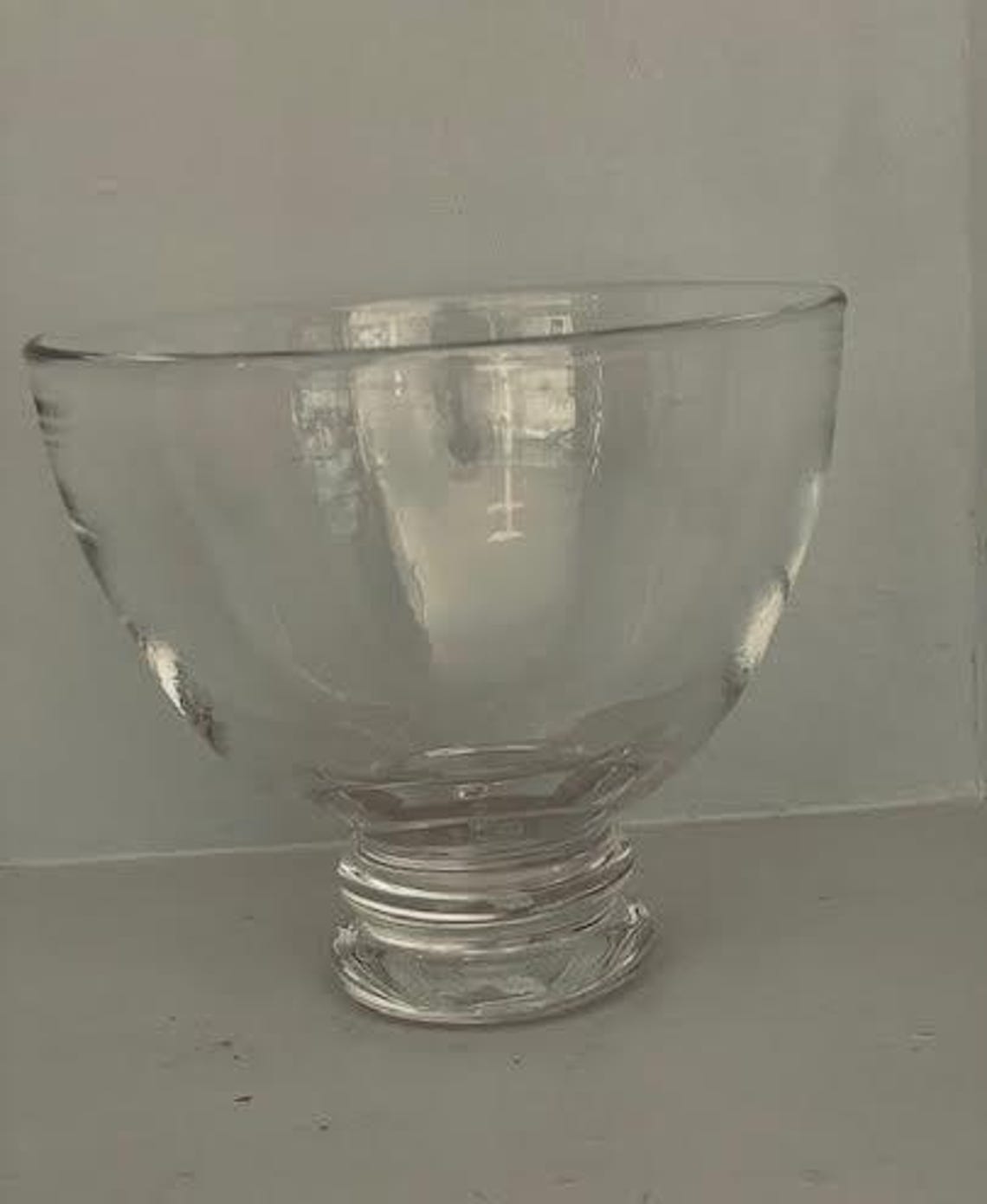Simon Pearce Clear Crystal Pedestal Compote Vintage Large Art Glass ...