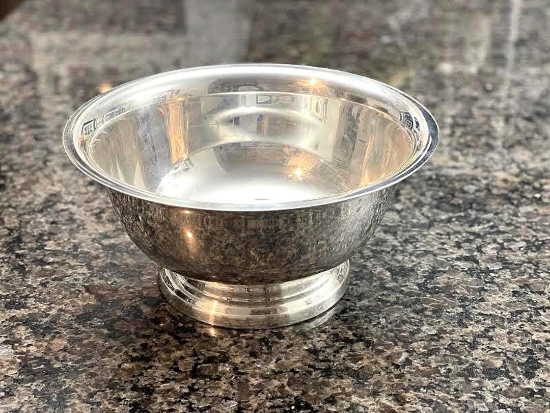 Vintage Silver Serving Bowl, Wallace Silver Plated Paul Revere Style ...