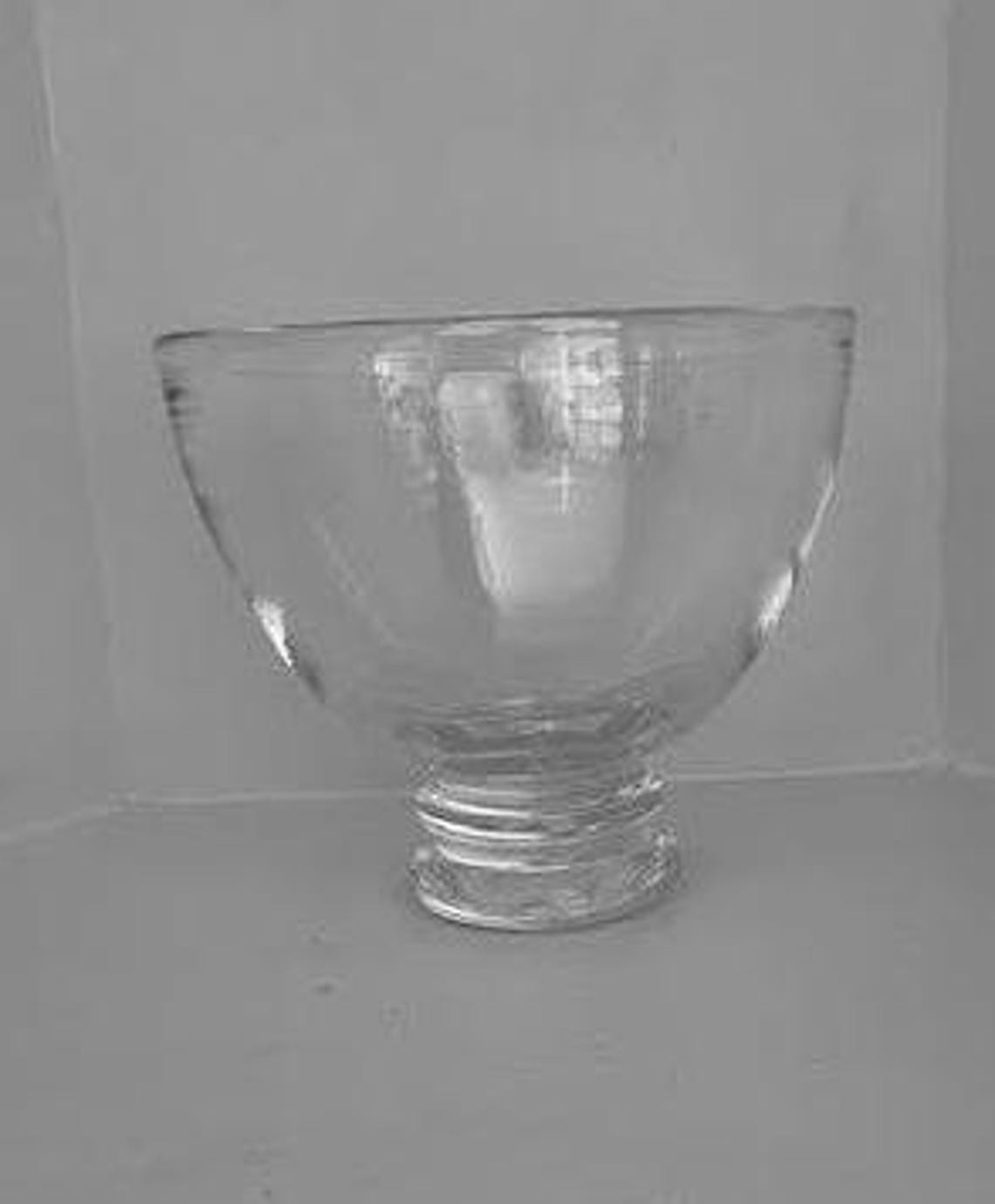 Simon Pearce Clear Crystal Pedestal Compote Vintage Large Art Glass ...