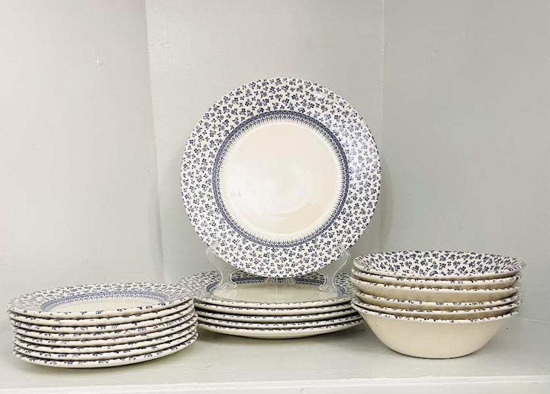 Provence Blue Dinnerware English Ironstone Dining Plates, Side Plates ...